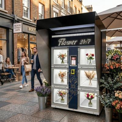 China Haloo 6-grid flower vending machine with sturdy canopy | Super waterproof performance suitable for outdoor use for sale