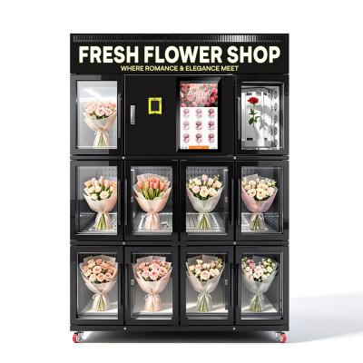 China Haloo Smart Flower Vending Machine | 360 ° Rotating Display Air-Cooled Preservation System, Anti Fog Glass for sale