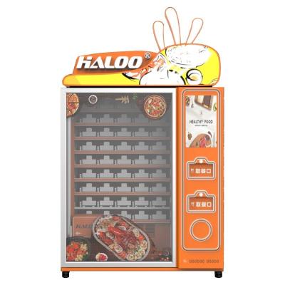 China Big Capacity Fresh Hot Meals Vending Machines With Dual Microwave Oven for sale