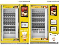 China Automatic Retail Food Vending Machine With Refrigerator And Dual Microwave for sale