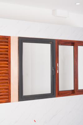 China Commercial Glass Aluminium Windows with Single-Sided Grey Powder Coating for Office & Retail Buildings for sale