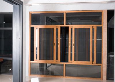 China Waterproof Aluminum Glass Window with Yellow-Brown Finish - 6mm Tempered Glass, 45mm Frame for Floor-to-Ceiling Installation for sale
