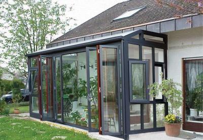 China Grey Aluminium Four Season Sunroom - Free Standing Design with 4-Season Thermal Performance and Modular Assembly for sale