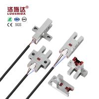 China LUOSHIDA DC 4wires NO NC Slot Width 5mm Metal-shell Slot-type Photoelectric Sensor with 1 Meter PVC Cable for sale
