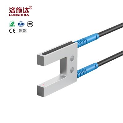 China U Type Through Beam Fiber Optic Sensor FU-1220, 12mm Card Slot Width Photoelectric Fiber Probe, Aluminum Alloy Housing, Must Be Matched With Fiber Amplifier for sale