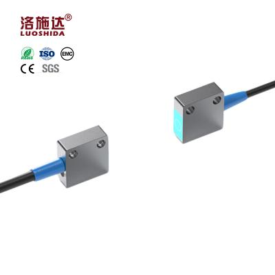 China Q14 Square Straight Through Beam Laser Sensor With 2mm Tiny Visible Laser Spot, 20m Detection Range NPN PNP Dual Output IP65 Protection For Limited Narrow Space Industrial Machinery for sale