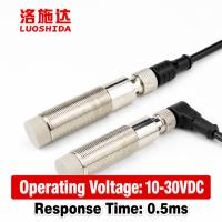 China LUOSHIDA Plug‑in M18 Inductive Proximity Sensor 5‑16mm Detect Range M12 4Pin Connector NPN PNP NO NC IP67 Waterproof 10‑30VDC Inductive Switch For Metal Sensing Industrial Machinery for sale