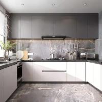 China High Glossy Modern Modular Kitchen Cabinet Design With Sensor Led Lighting for sale