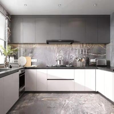 China High Glossy Modern Modular Kitchen Cabinet Design With Sensor Led Lighting for sale