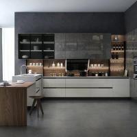 China High Glossy Modern Modular Kitchen Cabinet Design With Sensor Led Lighting for sale