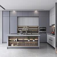 China High Glossy Modern Modular Kitchen Cabinet Design With Sensor Led Lighting for sale