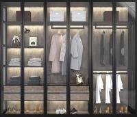 China 5M Luxury Italy Style Glass Door Wardrobe Closet In Bedroom Furniture for sale
