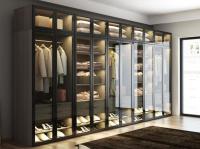 China 5M Luxury Italy Style Glass Door Wardrobe Closet In Bedroom Furniture for sale