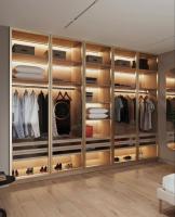 China Bedroom Glass Door Wardrobe With Luxury Premium Walk In Closet With Shoes Rack for sale