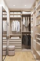 China Bedroom Glass Door Wardrobe With Luxury Premium Walk In Closet With Shoes Rack for sale