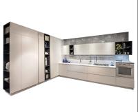 China Walnut Wood Modern MDF Kitchen Cabinets With Drawers Kitchen Furniture for sale