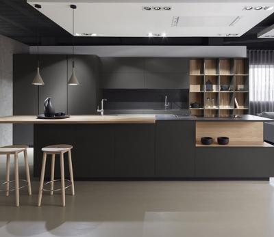China Membrane MDF Modern Modular Kitchen Cabinets 18mm Chip Board E1 Grade for sale
