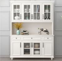 China Beveled Edge Countertop Solid Wood Cabinets Living Room Display Cabinet for sale