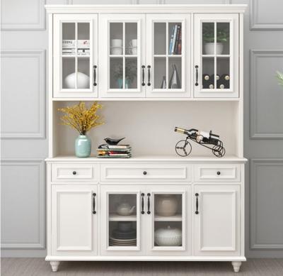 China Beveled Edge Countertop Solid Wood Cabinets Living Room Display Cabinet for sale