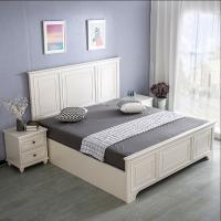 China Upholstered  Wood Storage Bed With USB Interface  Fabric Headboard for sale