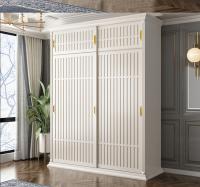 China 2 Sliding Door Modern White Wardrobe MDF Wooden Veneer Finish for sale