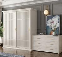 China 2 Sliding Door Modern White Wardrobe MDF Wooden Veneer Finish for sale