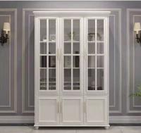 China Modern Glass Door Solid Wood Wardrobe For Bedroom Wardrobe Closets for sale