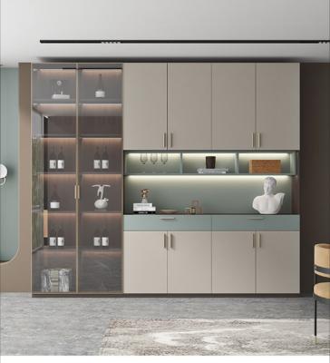China restaurant glass door wine cabinet storage cabinet for living room for sale