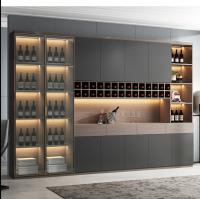 China Melamine HDF Living Room Display Cabinet Modern Wine Cabient With LED Light for sale