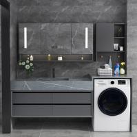 China Young Style LED Bathroom Mirror Cabinet Gray Topcoat Watertight Plywood for sale