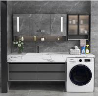China Young Style LED Bathroom Mirror Cabinet Gray Topcoat Watertight Plywood for sale