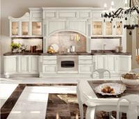 China White Antique Roman Column Glass Solid Wood Kitchen Cabinets Stone Sink 22mm White MDF for sale