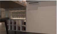 China Varnish Solid Plywood Kitchen Cabinets Wood Grain Quartz Stone Countertop for sale