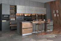 China Home Modern Modular Kitchen Cabinets Overall Cabinet Custom Quartz Stone Top for sale