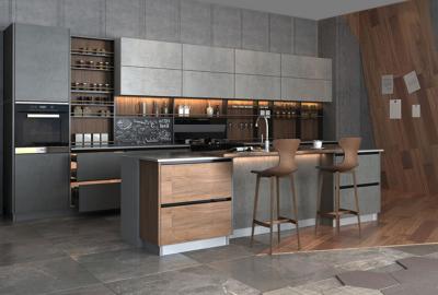 China Home Modern Modular Kitchen Cabinets Overall Cabinet Custom Quartz Stone Top for sale