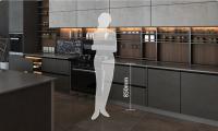 China Home Modern Modular Kitchen Cabinets Overall Cabinet Custom Quartz Stone Top for sale