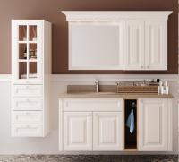 China Waterproof Countertop Wash Hand Cabinets White Color Solid Wood Bathroom Vanity for sale