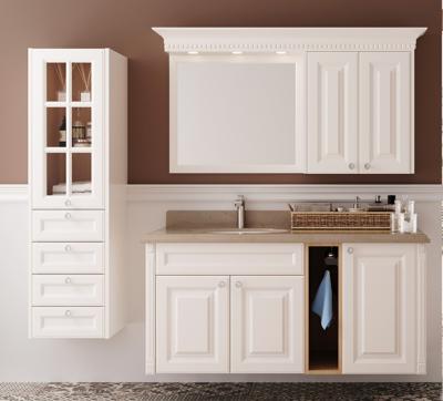 China Waterproof Countertop Wash Hand Cabinets White Color Solid Wood Bathroom Vanity for sale