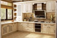China Simple European Solid Wood Kitchen Cabinets Top Line Grid Doors for sale