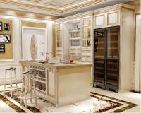 China Clear Lacquer Solid Wood Kitchen Cabinets Simple Design Kitchen Furniture for sale