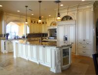 China Custom White Wooden Kitchen Island  Cabinets Solid Plywood Kitchen Cabinets for sale