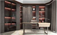 China Red Melamine  With LED Lights Custom Made Bookshelf  Living Room Display Cabinet for sale