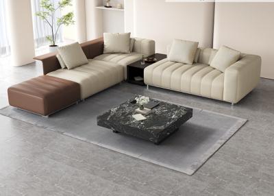 China Minimalist Italian Leather Sofa Piano Key For Living Room Corner for sale