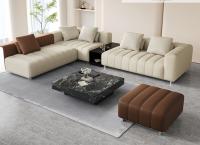 China Minimalist Italian Leather Sofa Piano Key For Living Room Corner for sale