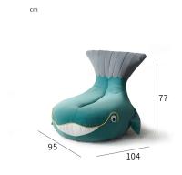 China Alone Luxury Living Room Furniture Whale Sofa blue color 95X104X77 CM for sale