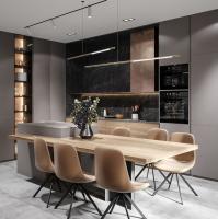 China Custom Made Modular Kitchen Pantry Unit Industry Wind Stone Countertop for sale