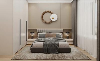 China Light Colored Bedroom Wardrobe Closets Melamine Panel Door Cover Tall Cabinet for sale