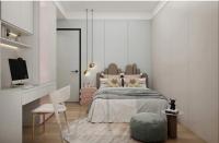 China Warm Girl Pink Bedroom Wardrobe Closets With Desk And Open Door for sale