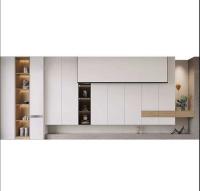 China Multi Functional Living Room TV Storage Unit Chipboard Cabient PET Door for sale