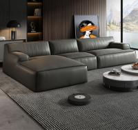 China Aristocrats L Shape Luxury Living Room Furniture Italian Sofa First Layer Leather for sale